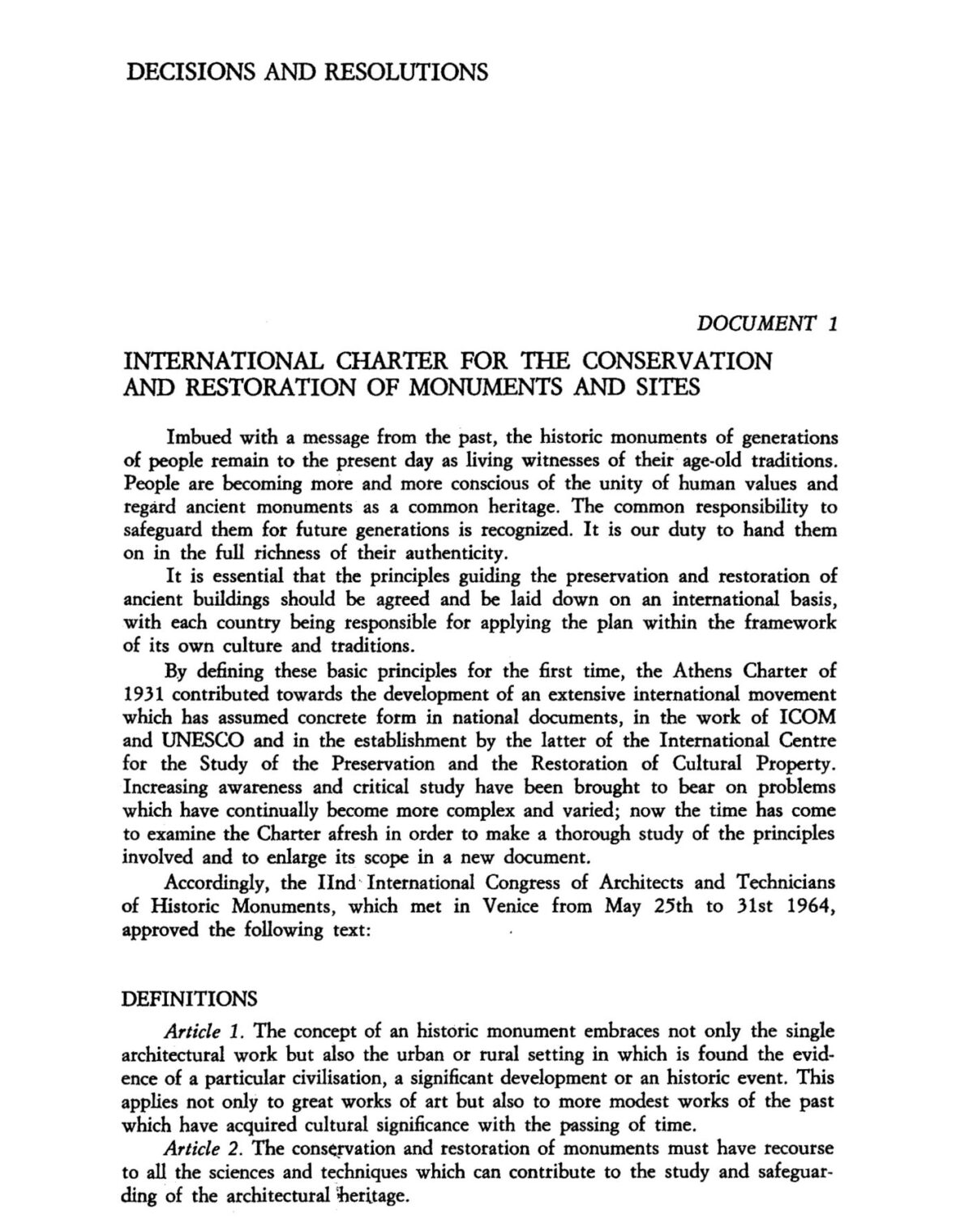 1964 – The Venice Charter – International Scientific Committee on ...