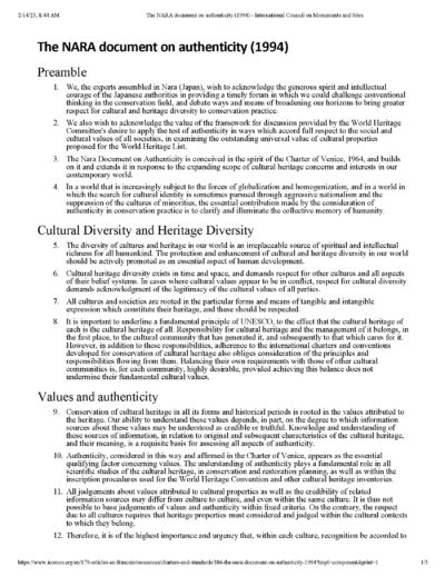 1994 – The Nara Document on Authenticity – International Scientific ...